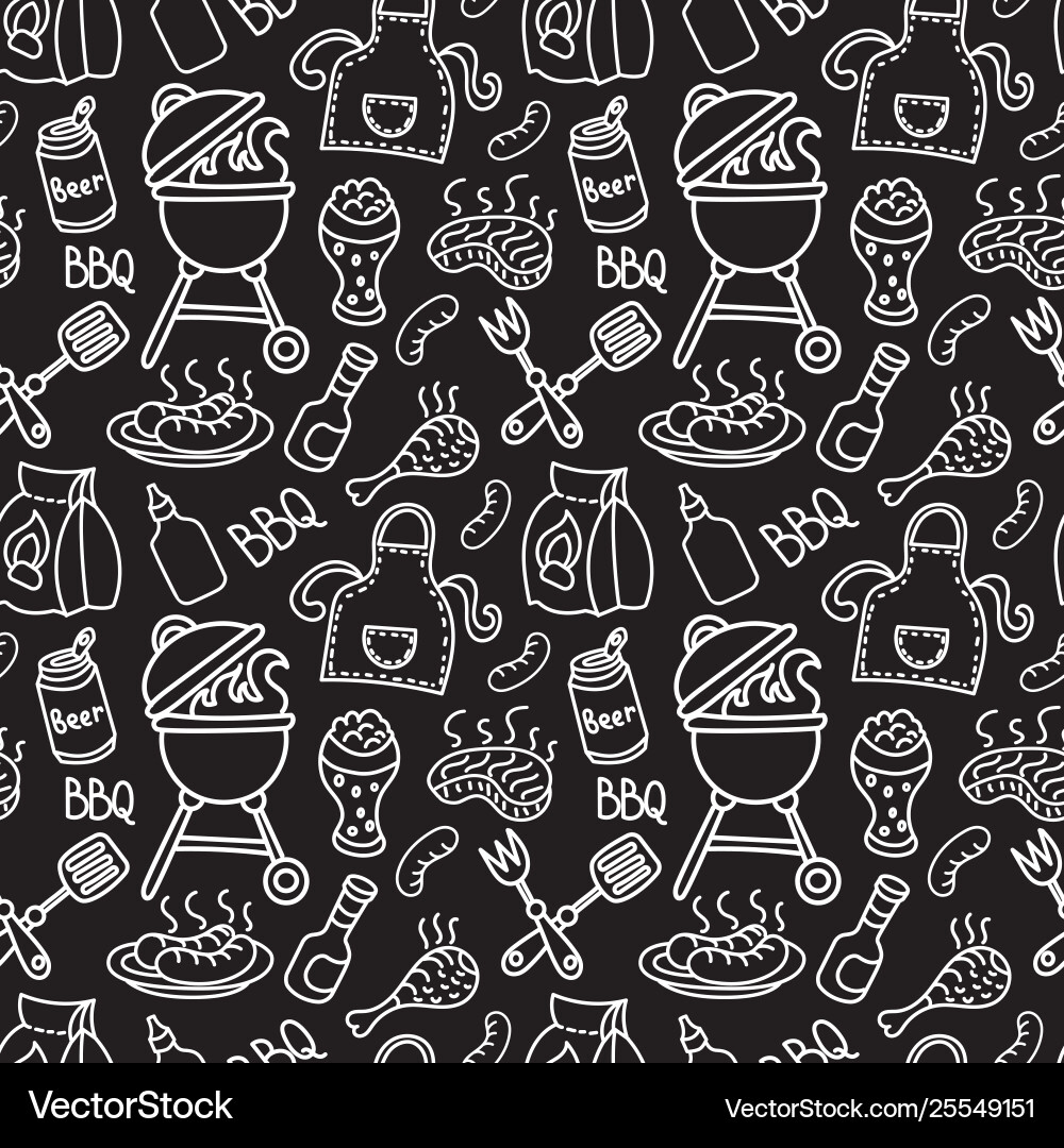 Barbecue seamless pattern Royalty Free Vector Image