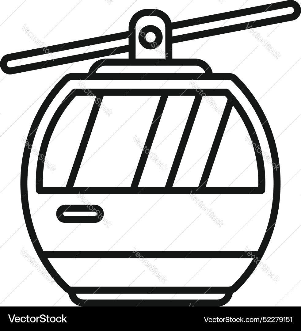 Cable car cabin ascending mountain resort offering