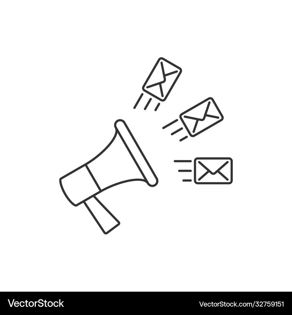 Email marketing linear Royalty Free Vector Image