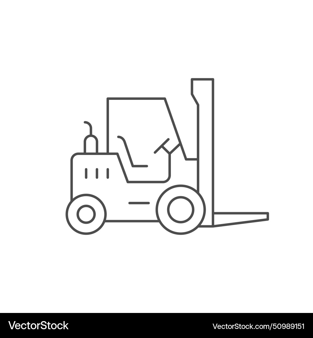 Forklift truck line outline icon Royalty Free Vector Image