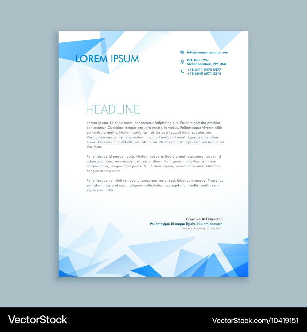 Geometric Triangle Letterhead – Royalty-Free Vector | VectorStock