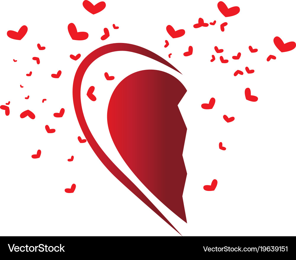 Half heart shape Royalty Free Vector Image - VectorStock