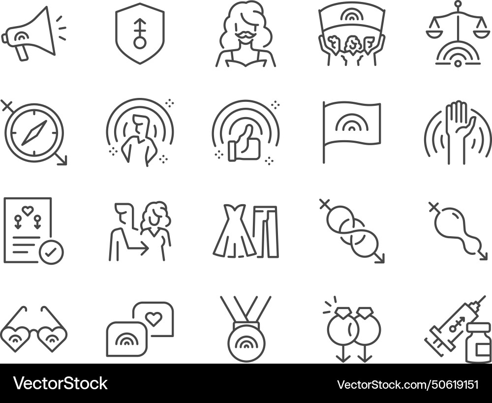 Lgbtqi pride icon set Royalty Free Vector Image