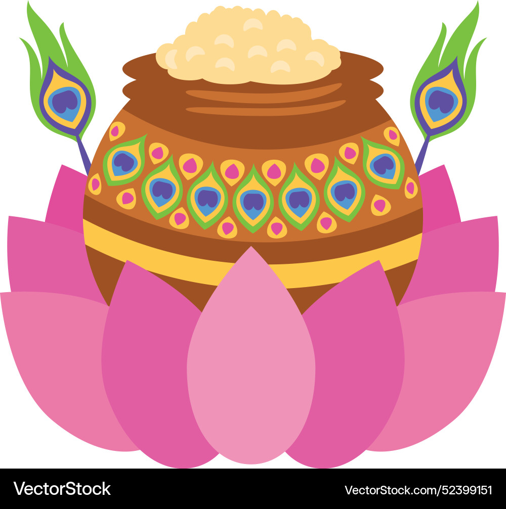 Makhan cream for janmashtami Royalty Free Vector Image