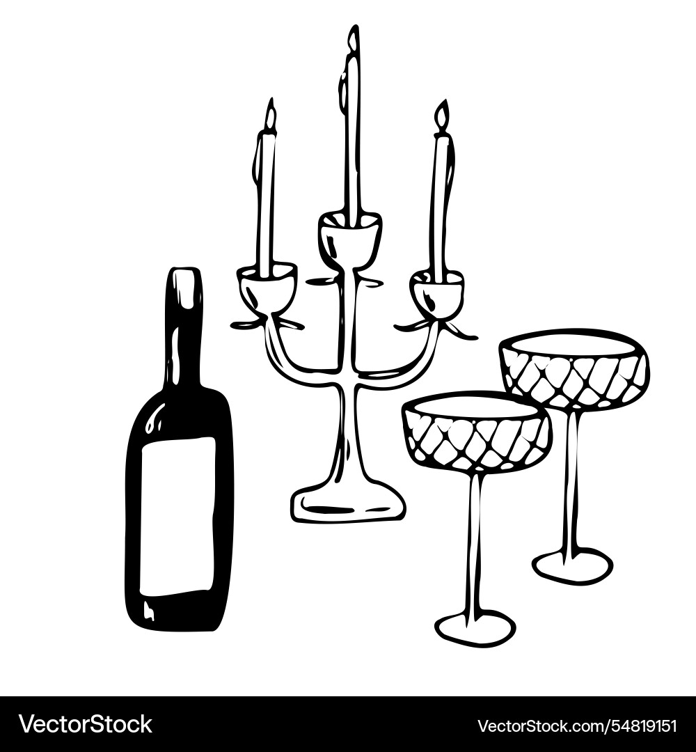 Minimalistic hand drawn line art Royalty Free Vector Image