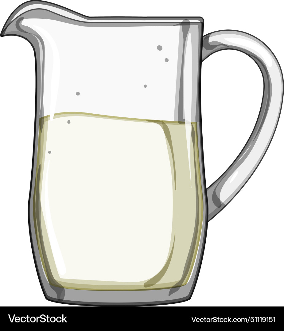 Pitcher milk jug cartoon Royalty Free Vector Image