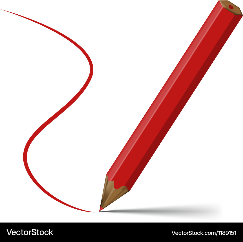Red pencil Royalty Free Vector Image - VectorStock