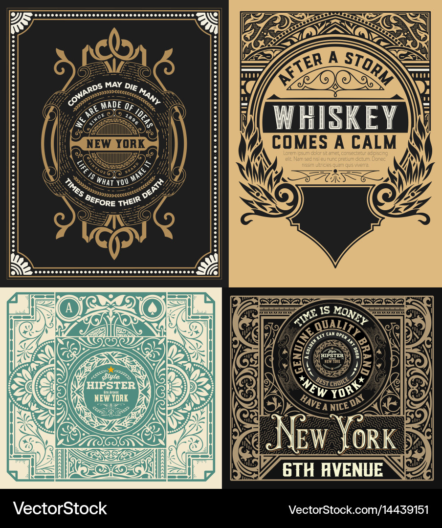 Set of antique labels Royalty Free Vector Image