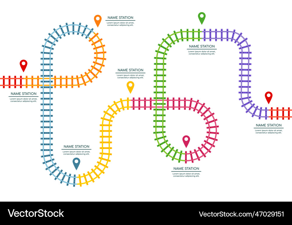 Track railway map train railroad top view Vector Image