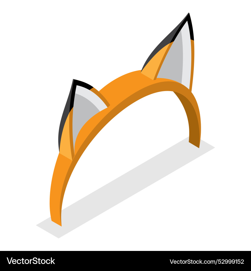 3d isometric flat set of animals ears Royalty Free Vector