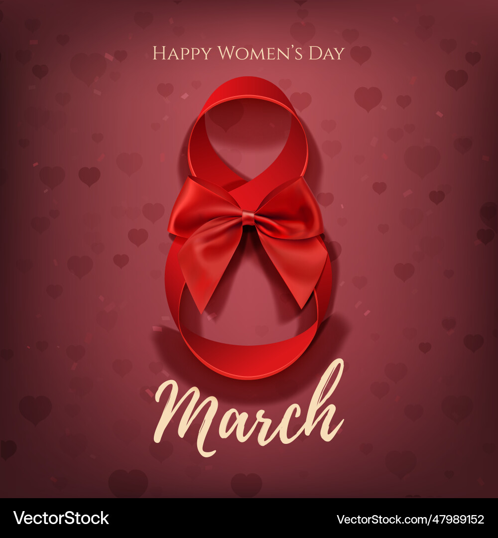 8 march abstract gift card banner or poster Vector Image