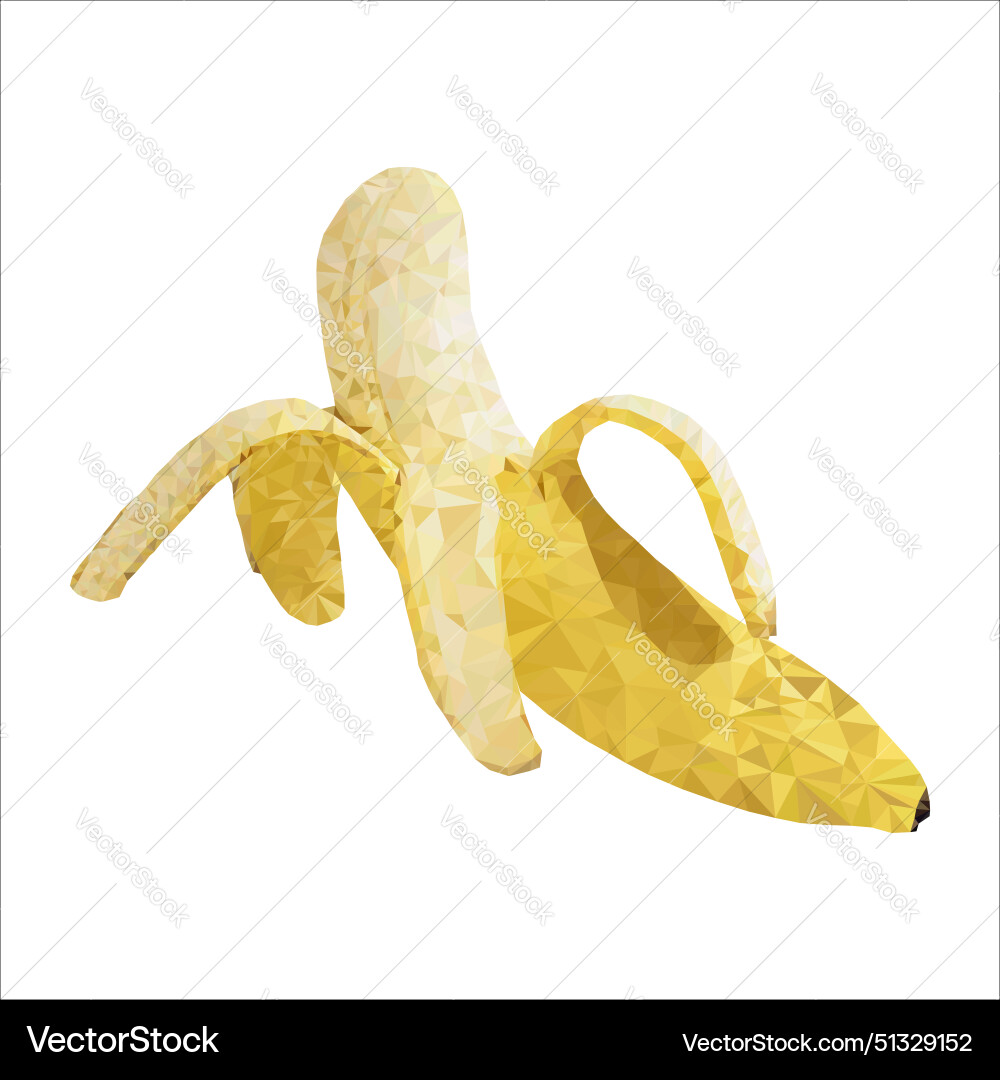Banana peel triangle poly Royalty Free Vector Image