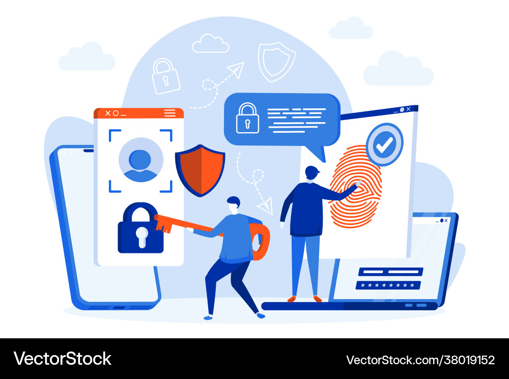 Biometric Access Control - Fingerprint Scan Vector Image