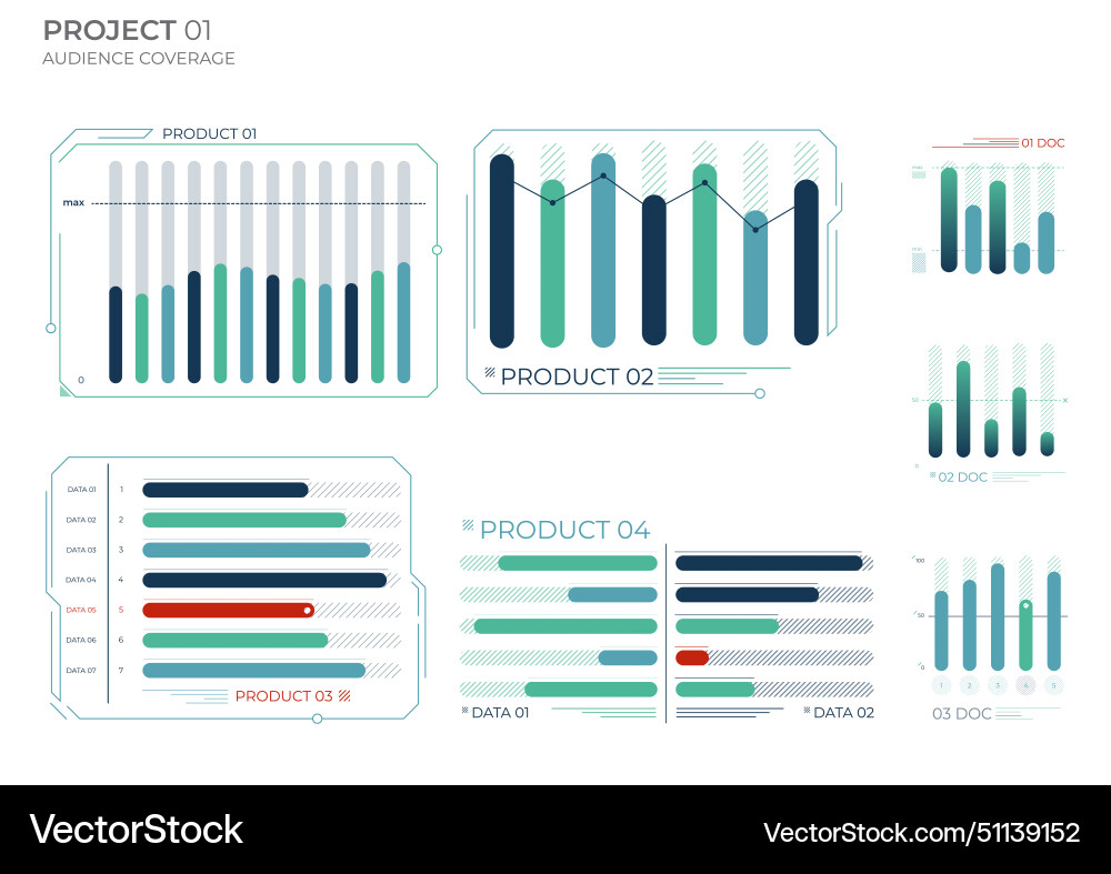 Business elements charts in color finance Vector Image