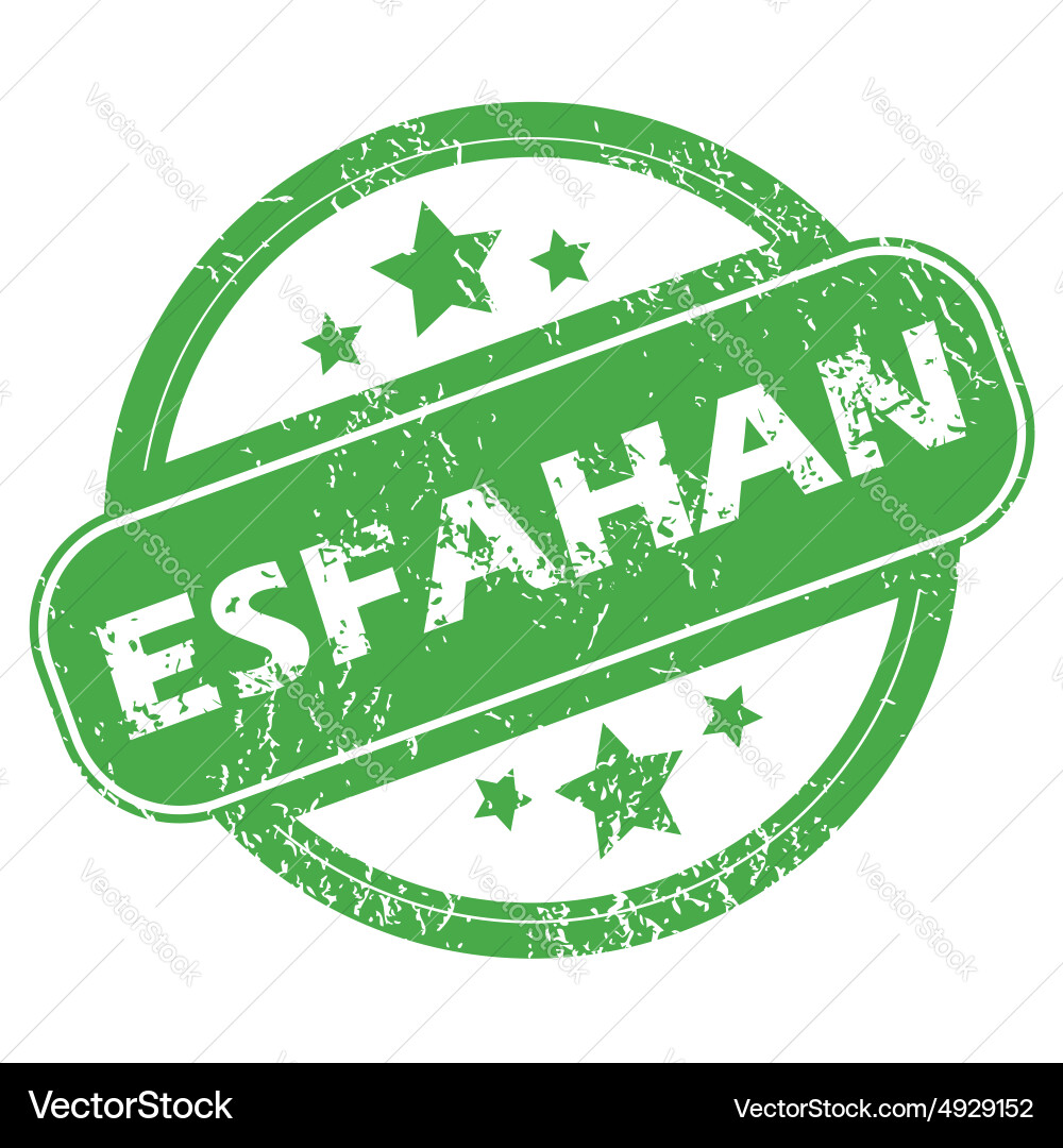 Esfahan green stamp Royalty Free Vector Image - VectorStock