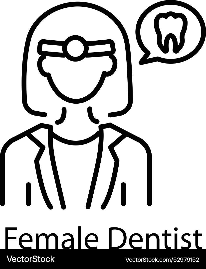 Female dentist Royalty Free Vector Image - VectorStock