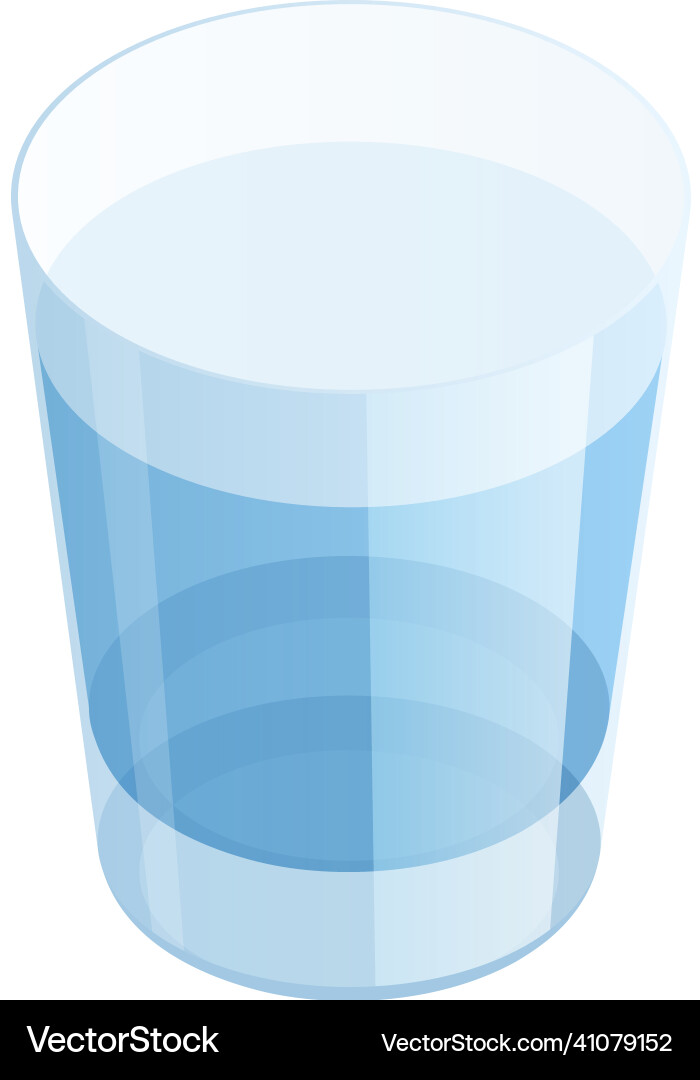 Isometric water glass Royalty Free Vector Image