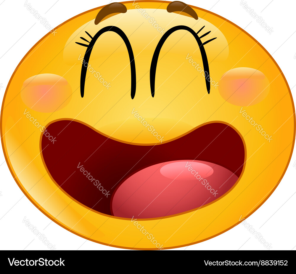 Laughing manga emoticon Royalty Free Vector Image