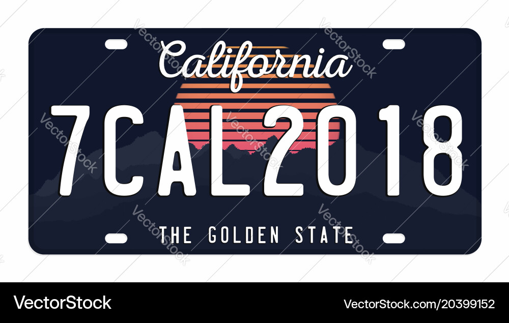 License plate isolated on white background Vector Image