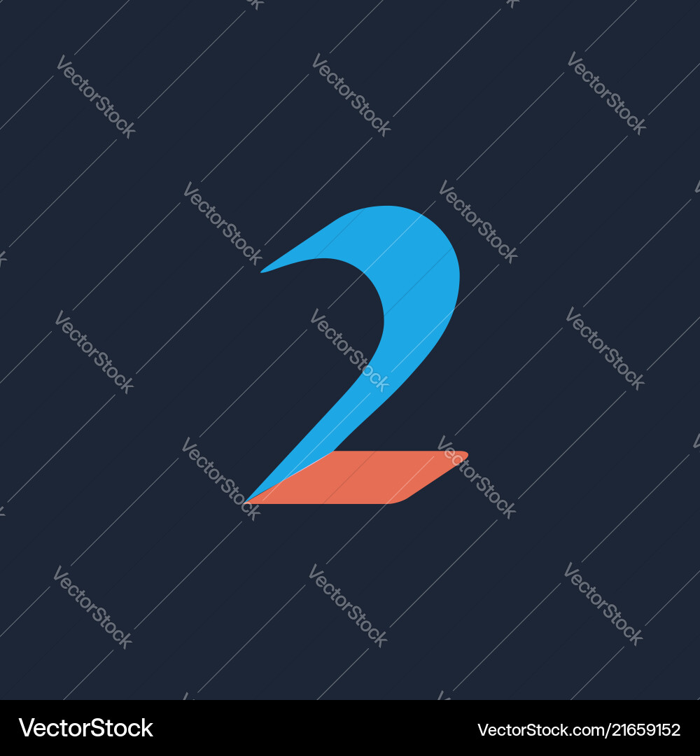 Number 2 logo icon design template elements Vector Image