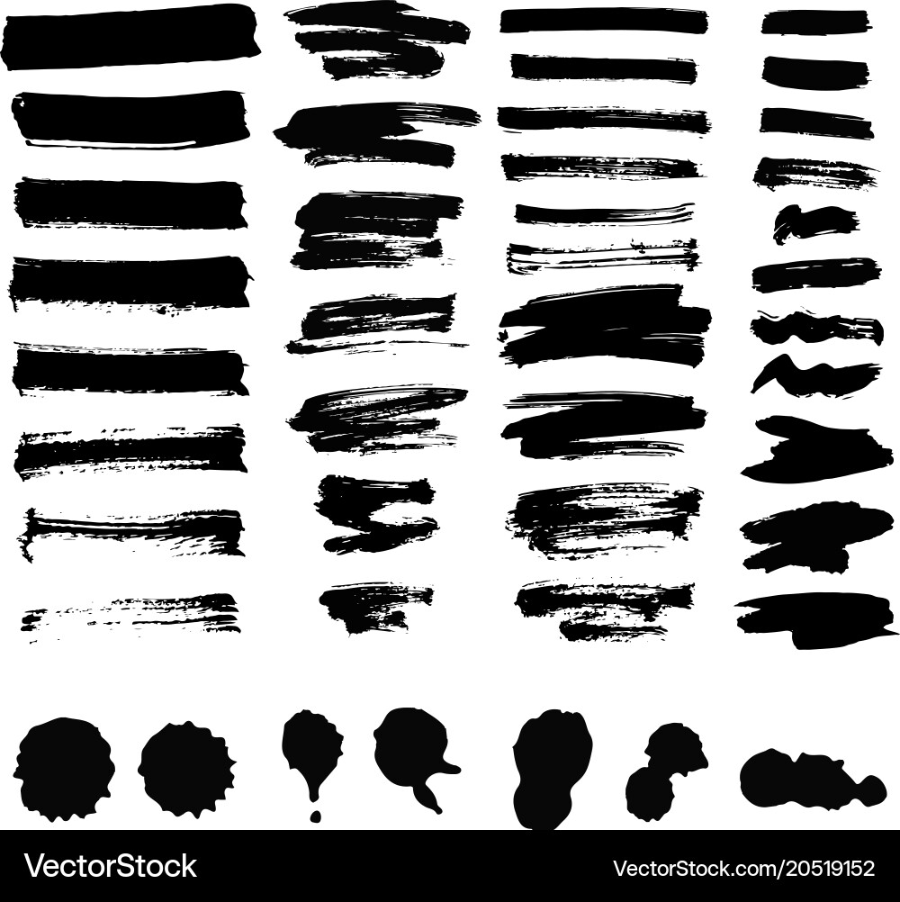 Set of ink splashes blots splatter Royalty Free Vector Image