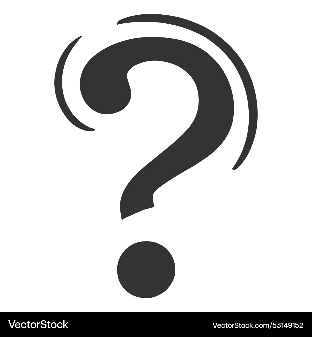 Stylized question mark icon Royalty Free Vector Image