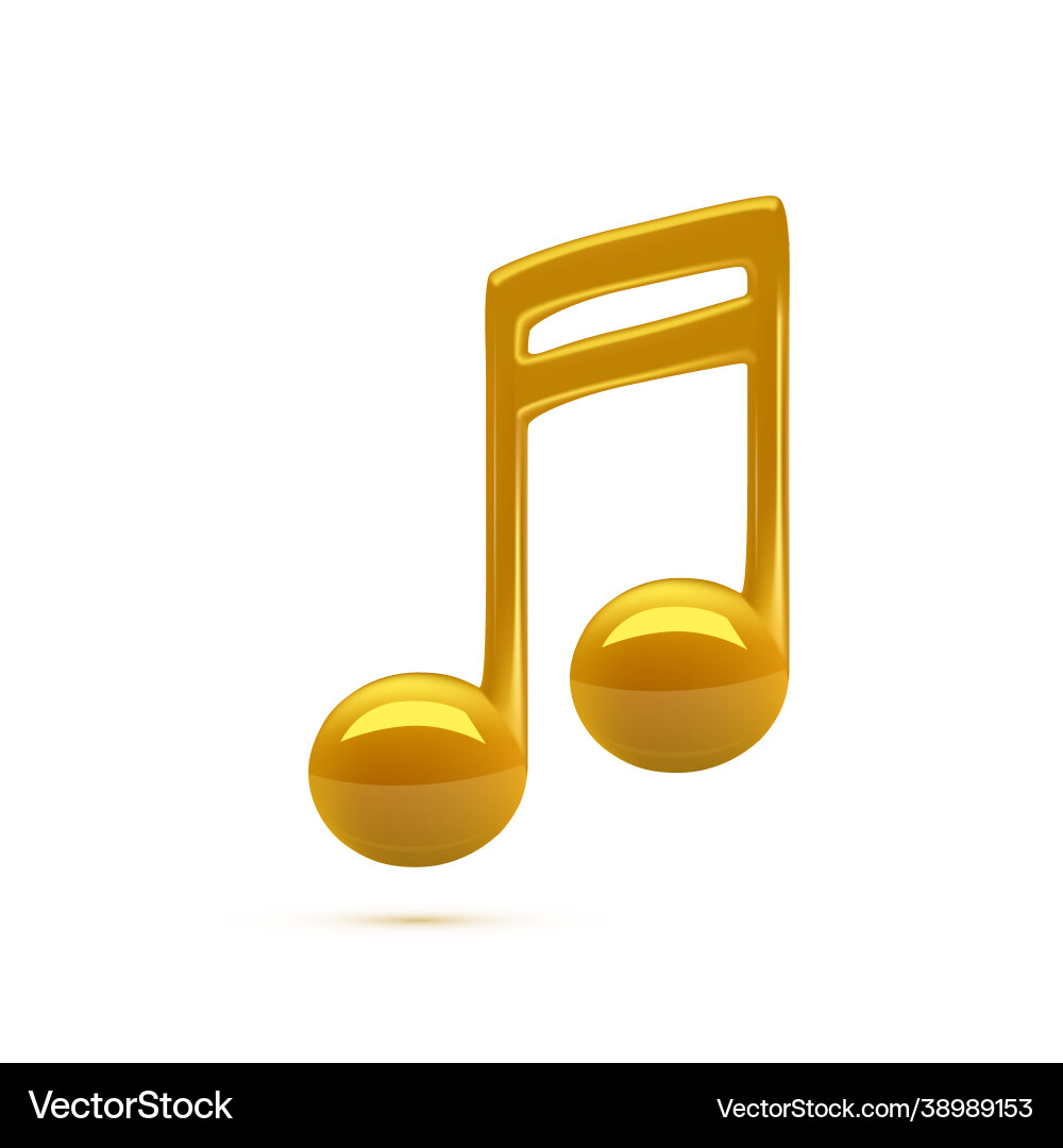 3d golden music notes isolated on white Royalty Free Vector