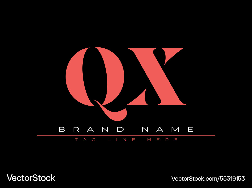 Abstract letter qx minimal logo design template Vector Image