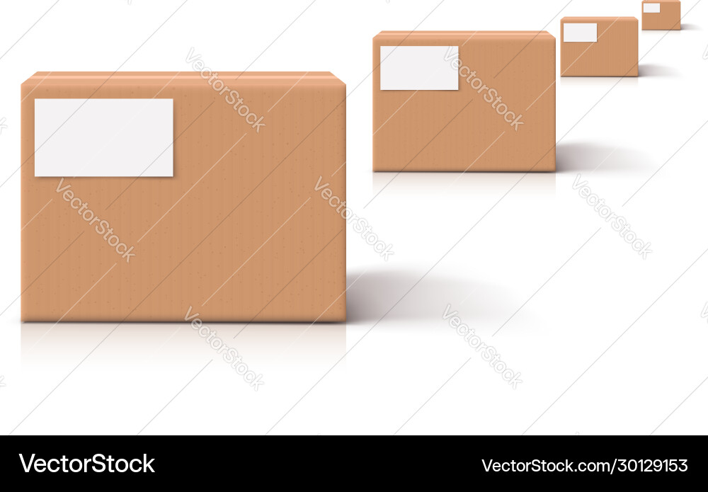 Carton box with shadow 03 Royalty Free Vector Image