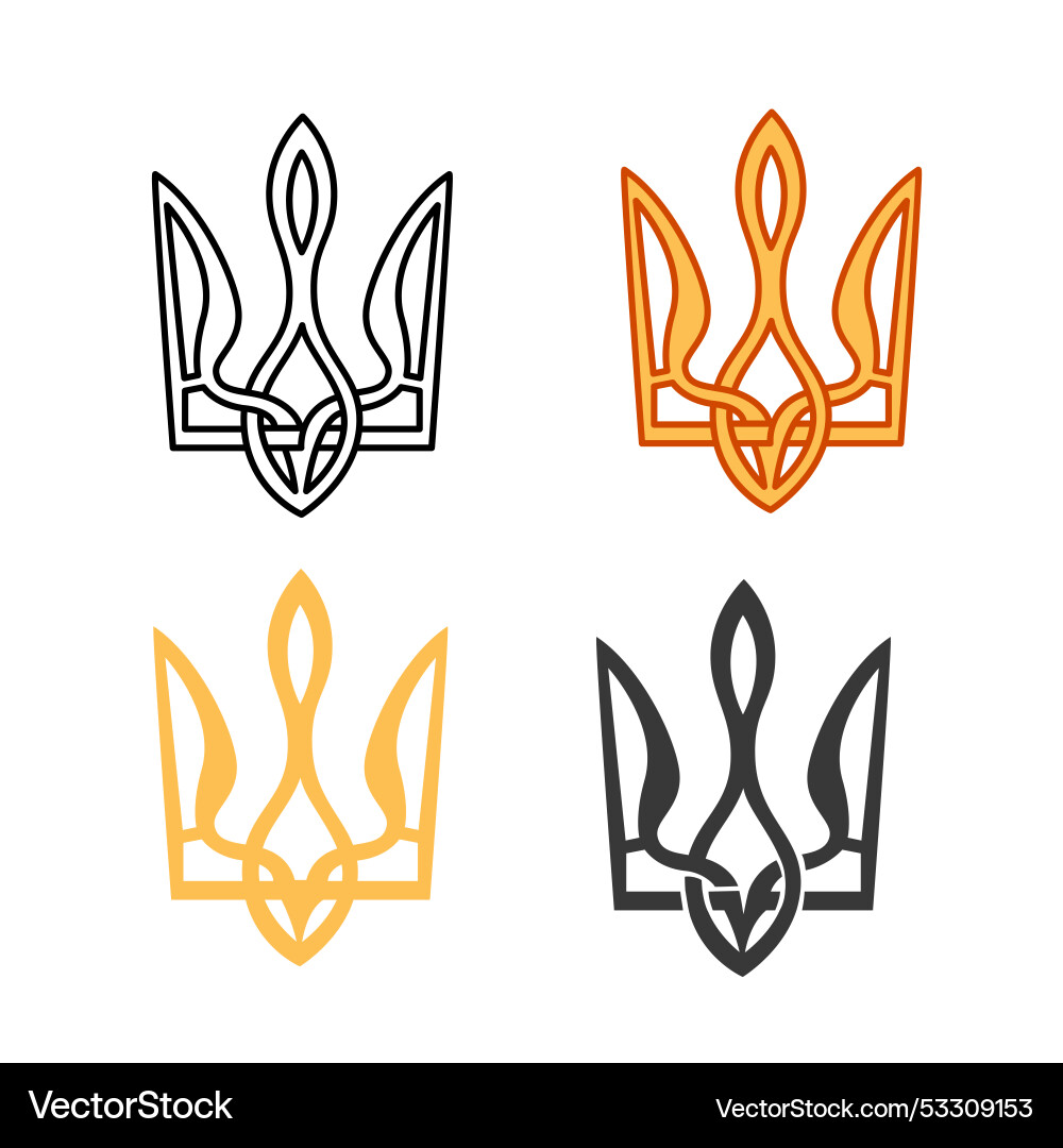 Classic ukrainian state emblem trident Royalty Free Vector