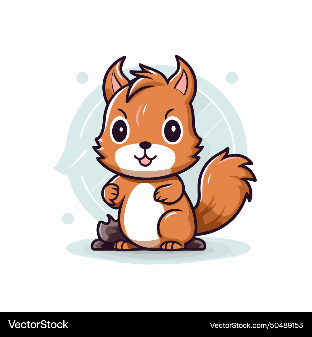 Cute squirrel isolated on white background Vector Image