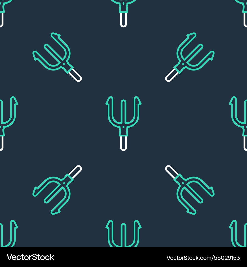 Line neptune trident icon isolated seamless Vector Image