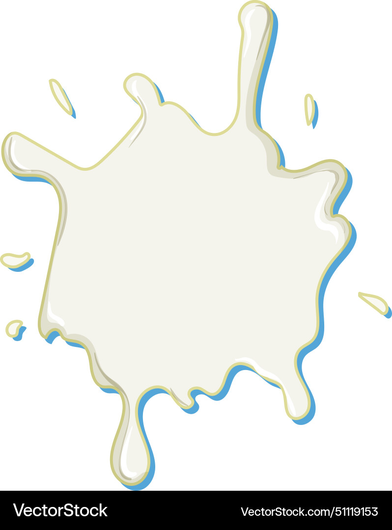 Liquid milk splash cartoon Royalty Free Vector Image