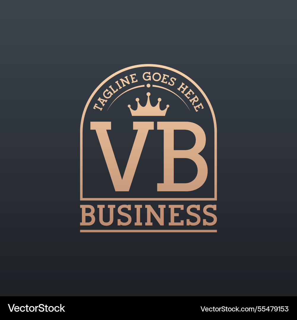 Luxury vb logo with crown elegant letter Vector Image