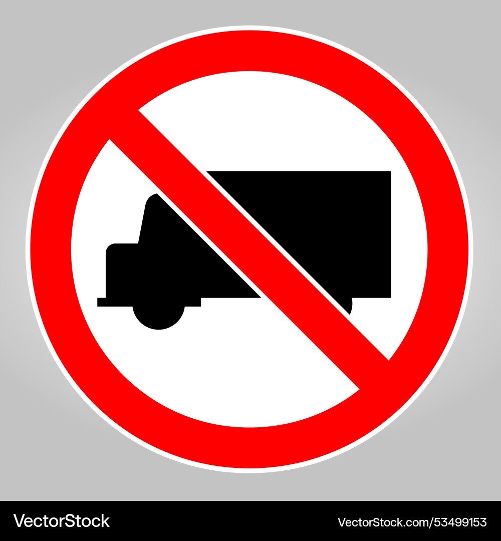 No truck parking sign warning Royalty Free Vector Image