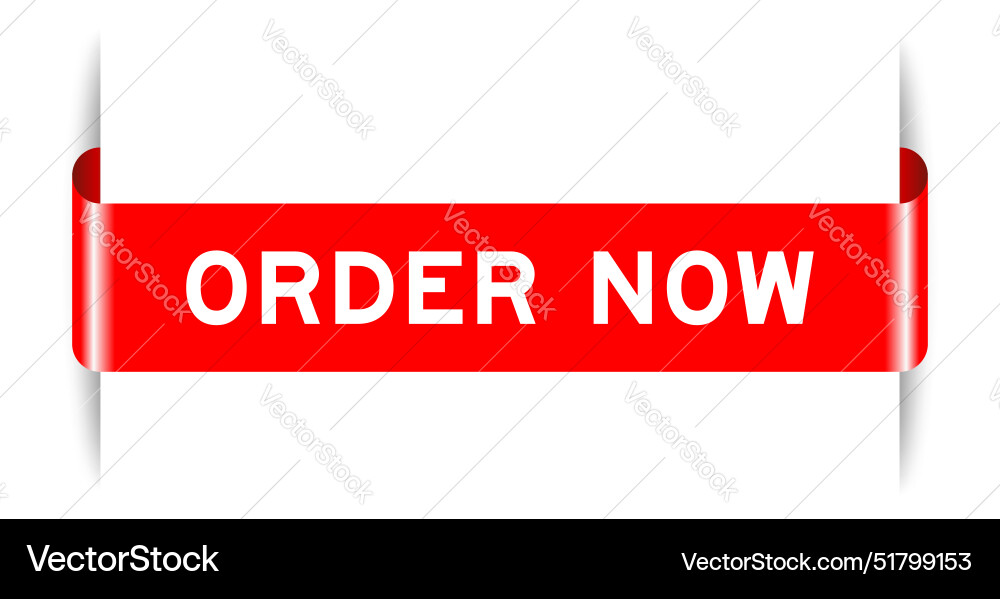 Red color inserted label banner with word order Vector Image