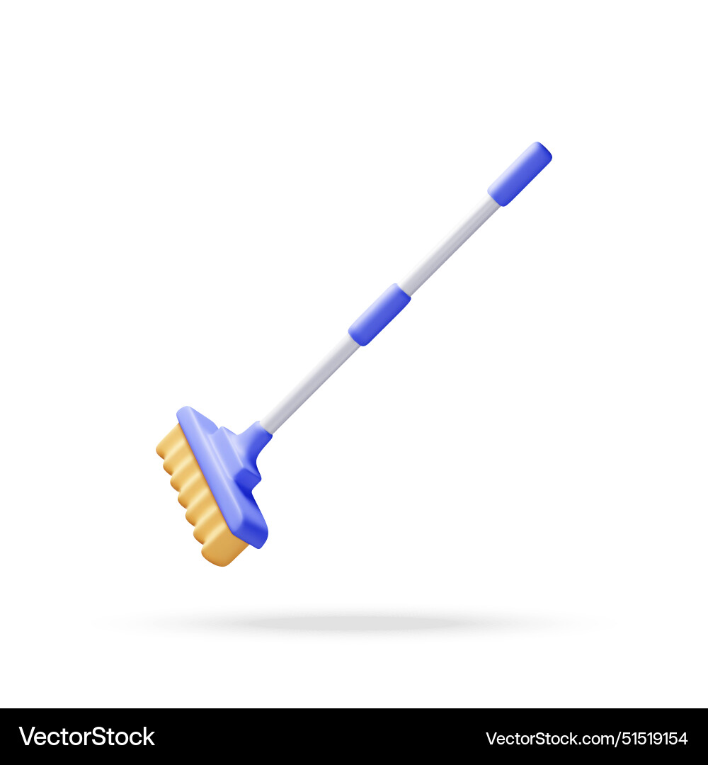 3d cleaning broom isolated on white Royalty Free Vector