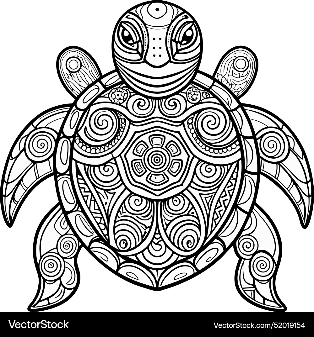 Beautiful turtle mandala arts isolated on white Vector Image