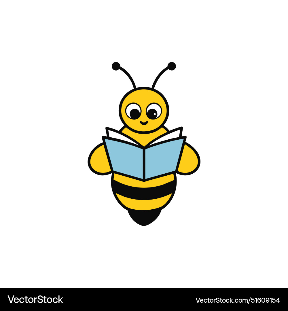 Bee reading icon Royalty Free Vector Image - VectorStock