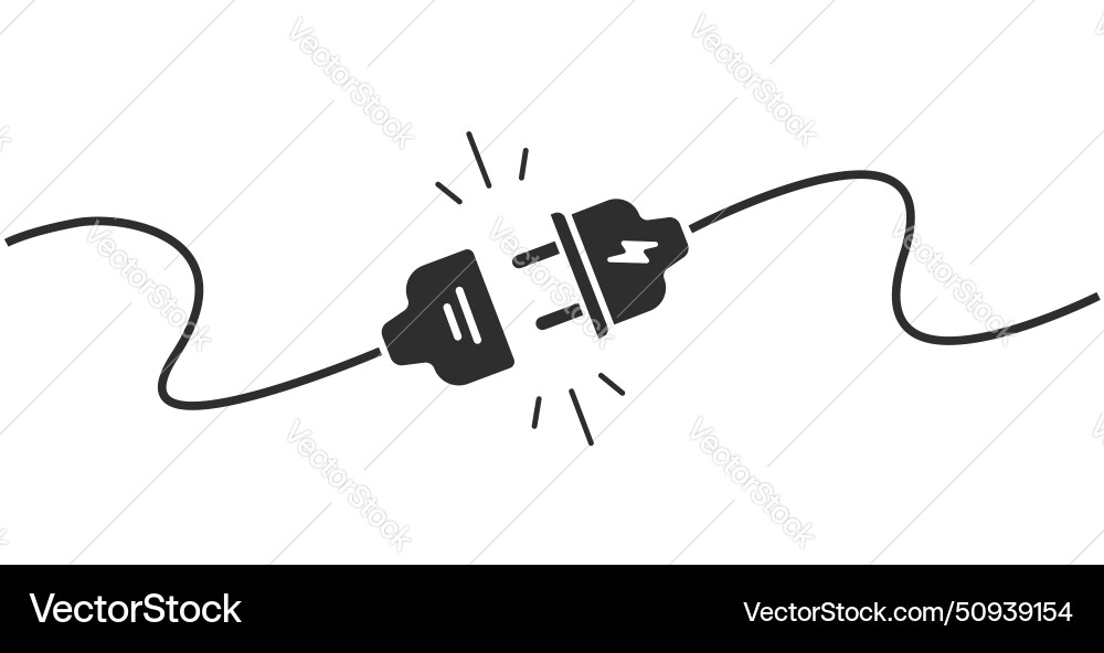 Electric plug socket connect disconnect cable Vector Image