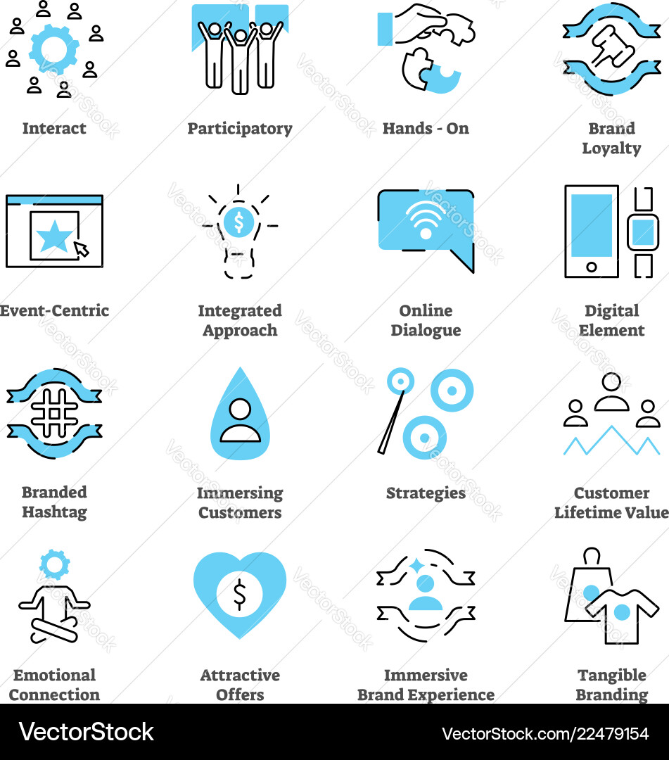 Experiential marketing icon collection set Vector Image