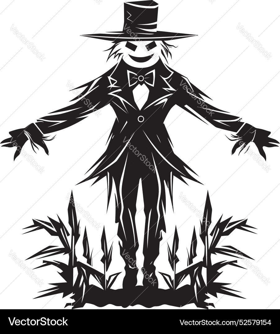 Frightfield emblem black scarecrow symbol Vector Image