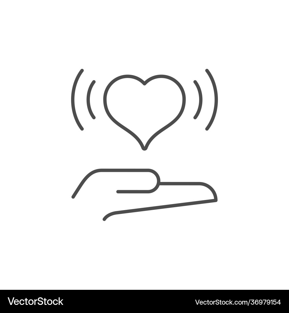 Giving love line outline icon Royalty Free Vector Image
