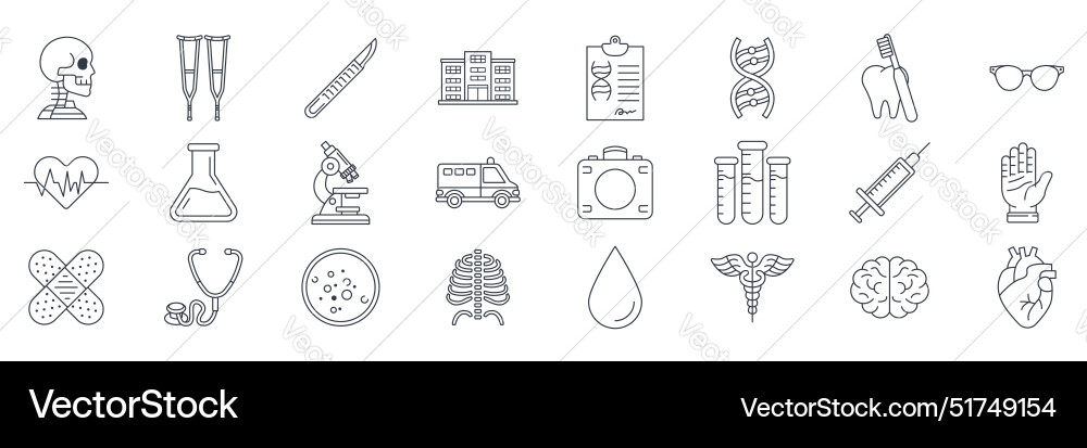 Medical science icons set included Royalty Free Vector Image