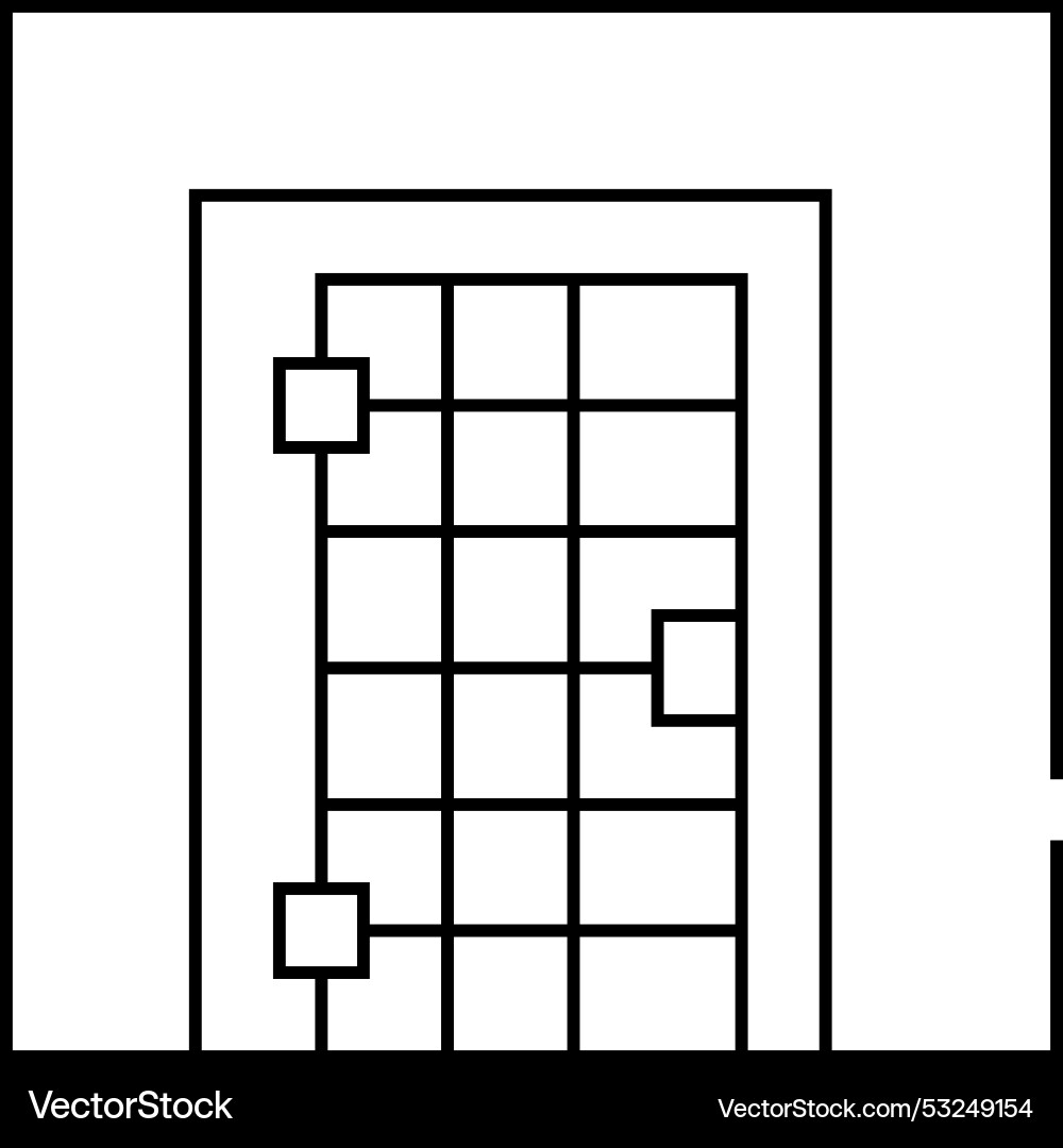 Prison cell door line icon Royalty Free Vector Image