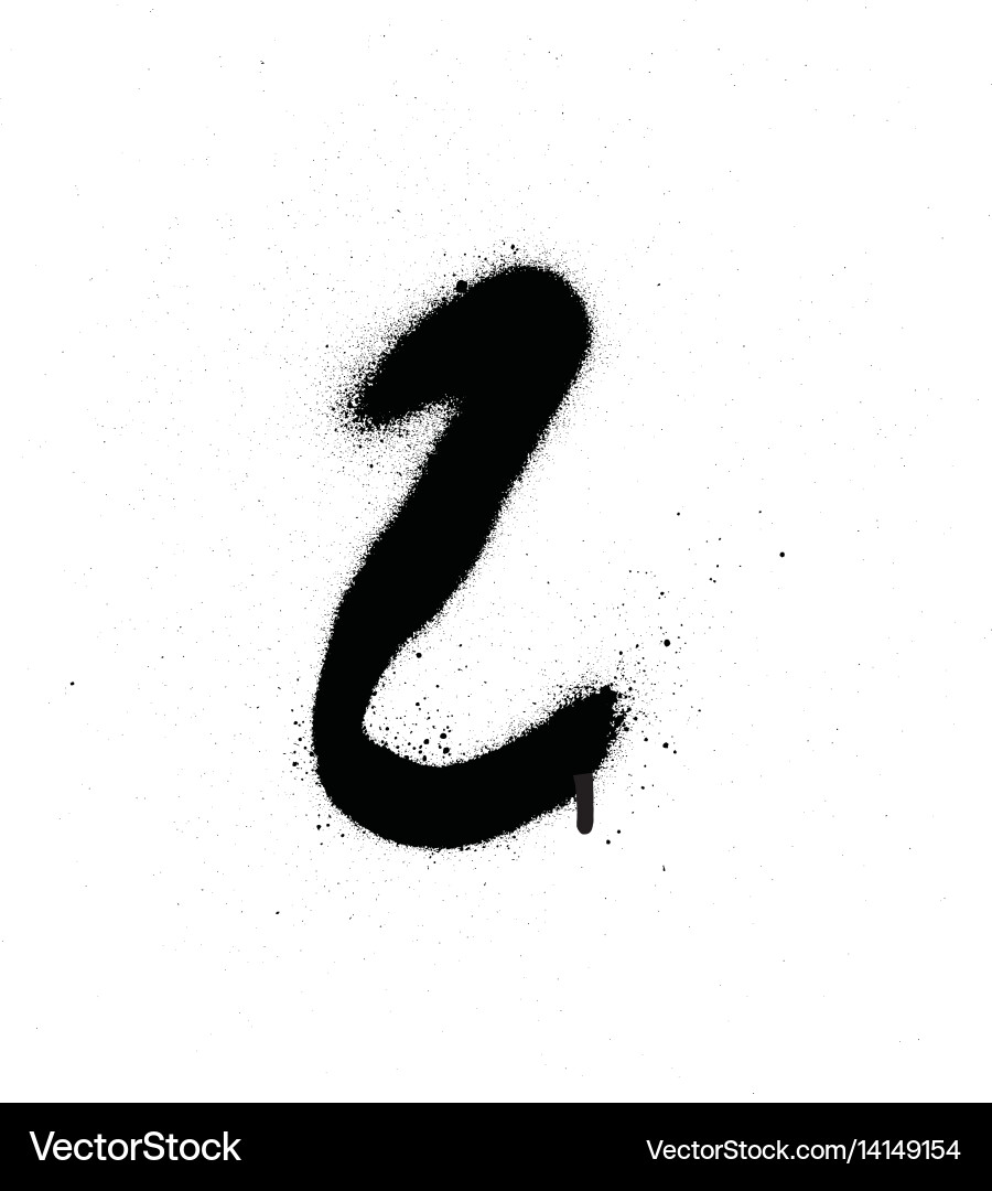 Sprayed l font graffiti with leak in black Vector Image