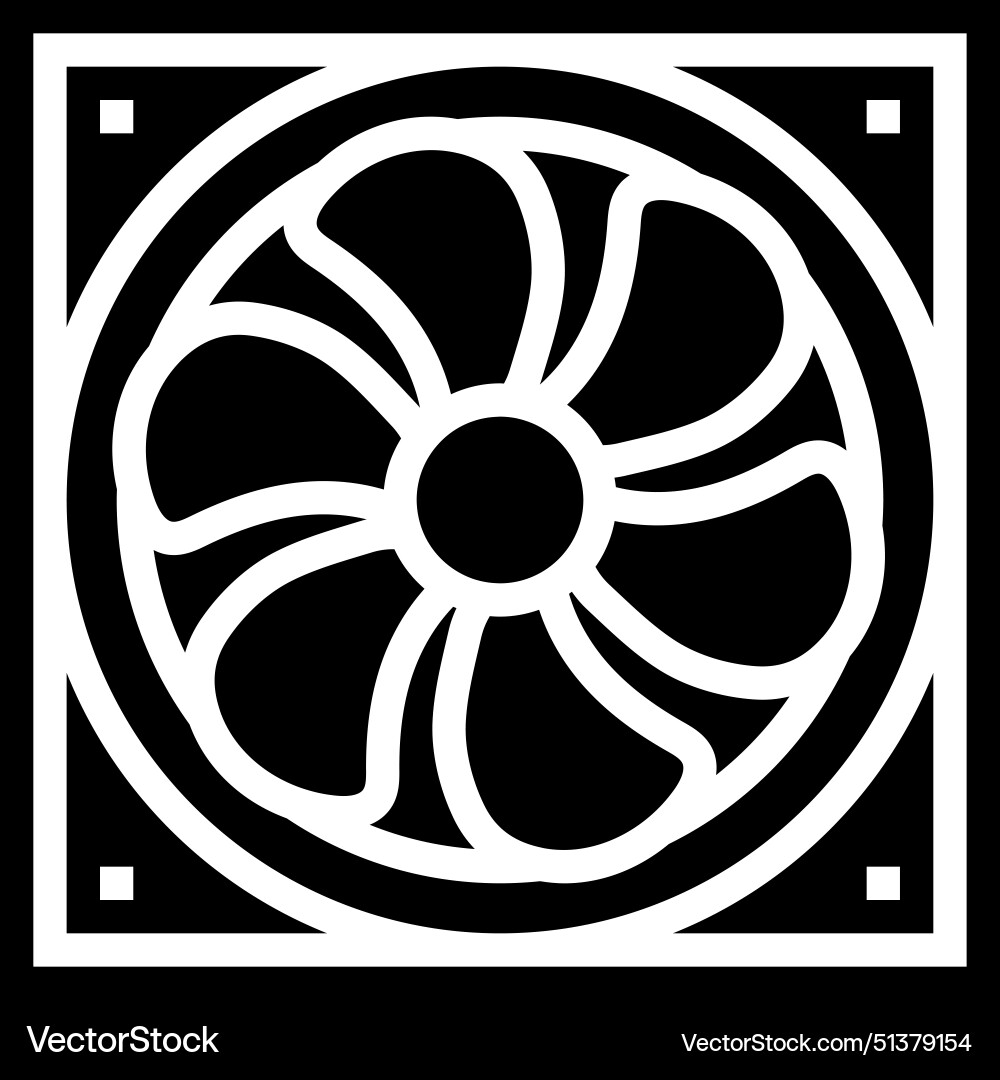 Ventilation fan glyph icon Royalty Free Vector Image