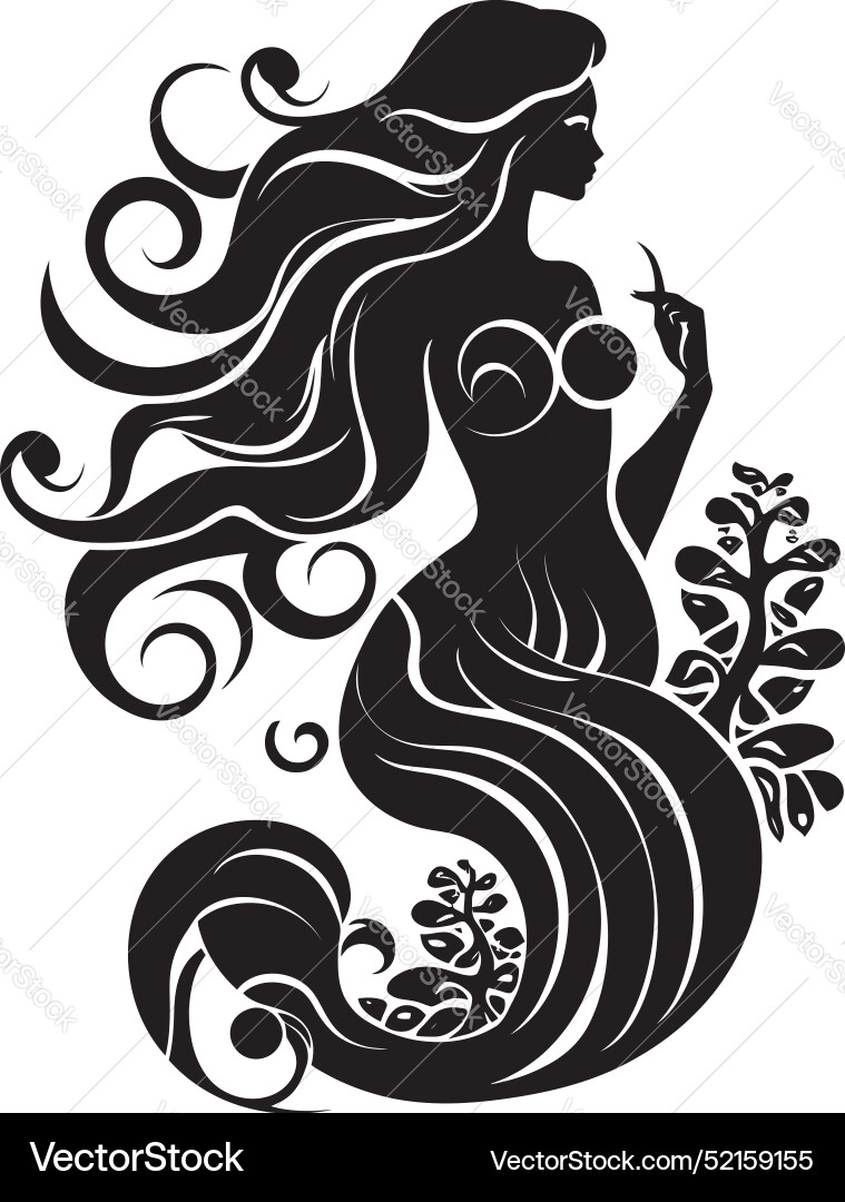 Aquatic allegory mermaid icon elegance sirens Vector Image