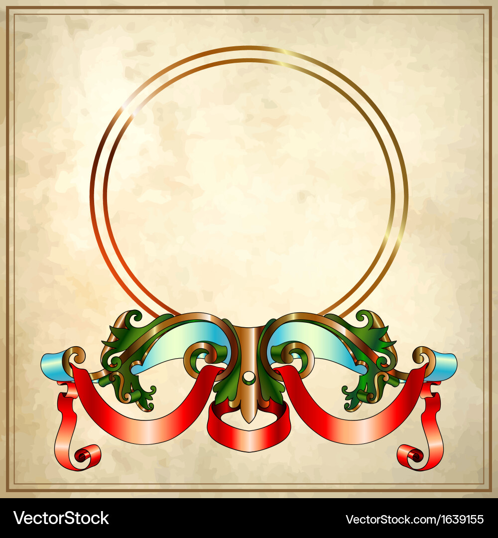 Baroque frame on old paper background eps10 Vector Image