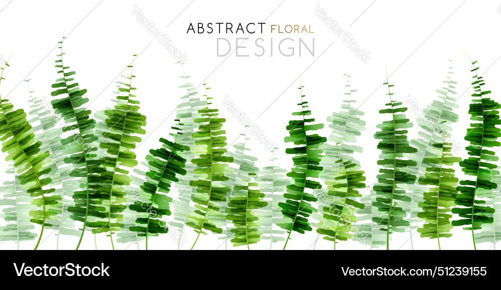 Fern decorative background banner with foliage Vector Image